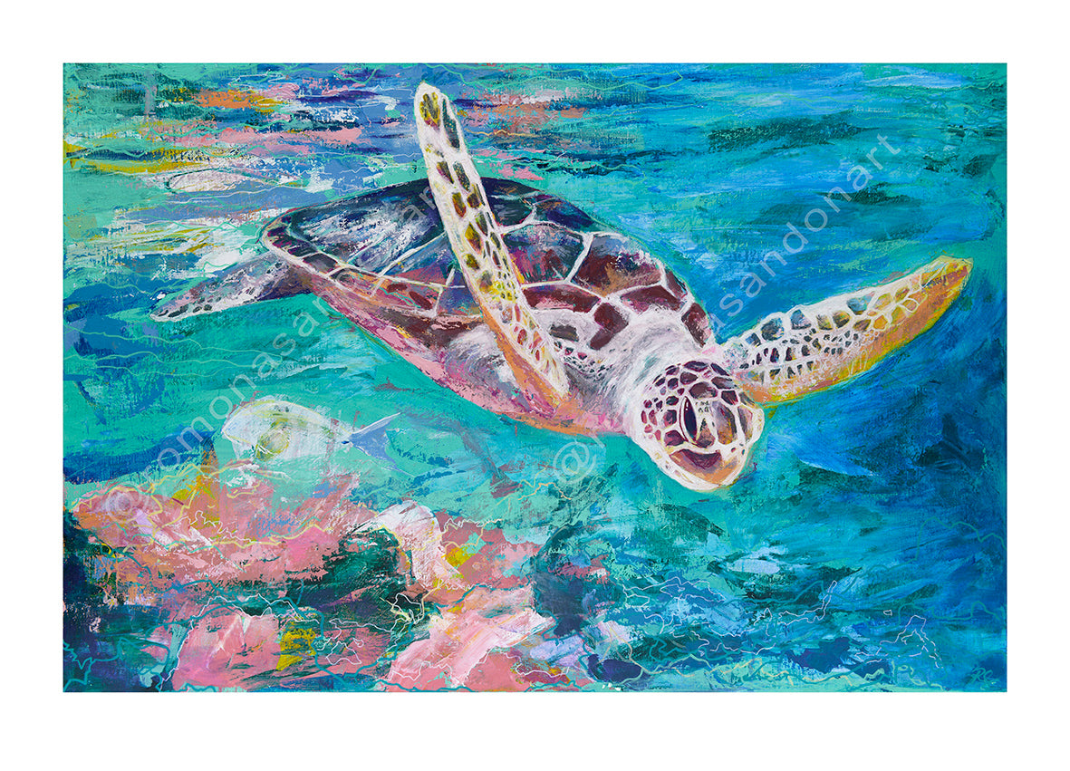 'Myrtle the Sea Turtle' Limited Edition Fine Art Print – Romona Sandon ...